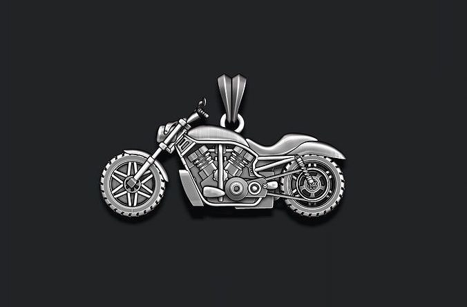 Motorcycle pendant basrelief 3D model 3D printable | CGTrader