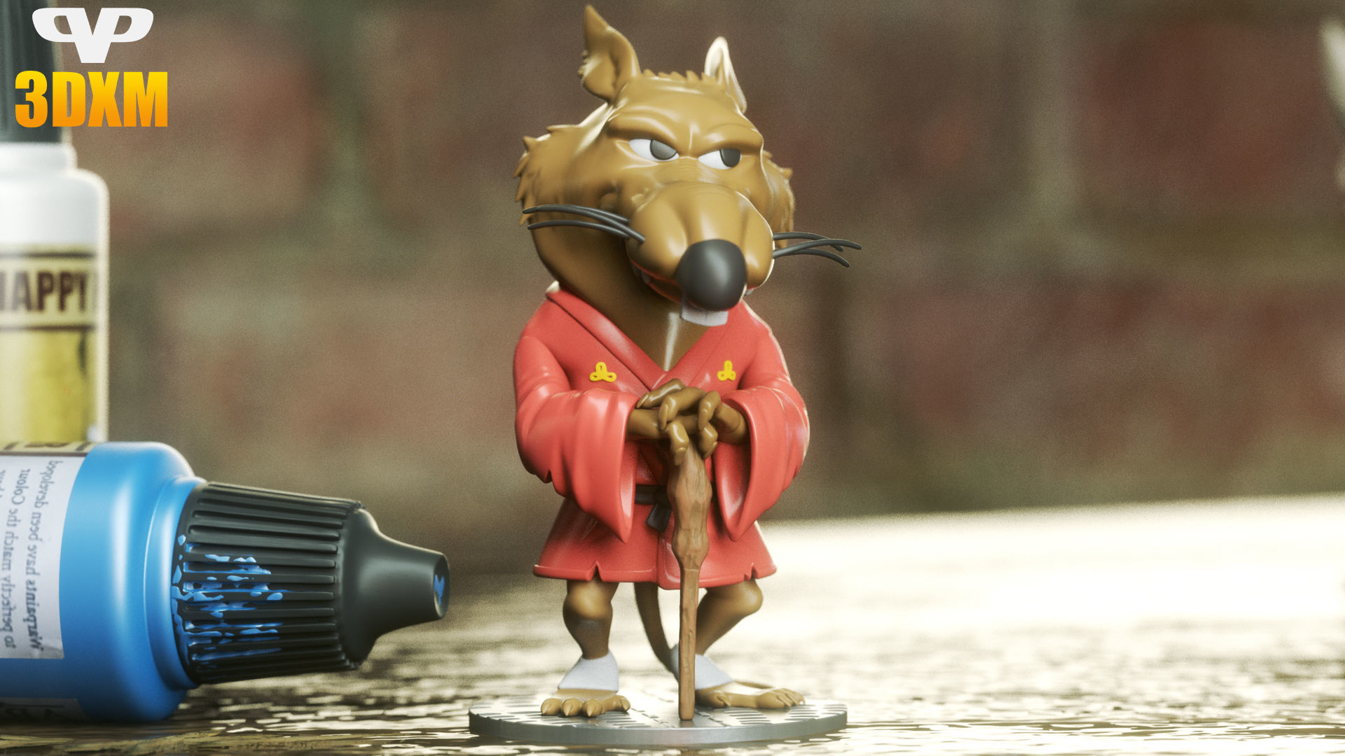 Splinter TMNT Chibi for 3D Printing STL ChibiSTL 3D model 3D printable ...