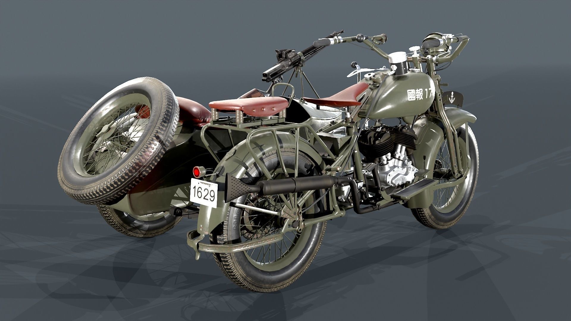 3D model Kurogane Type 95 with Nambu Type 11 machine gun VR / AR / low ...