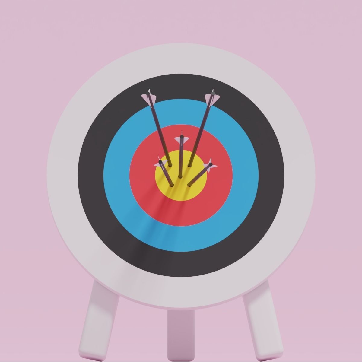3D model Archery Target and Arrows VR / AR / low-poly | CGTrader