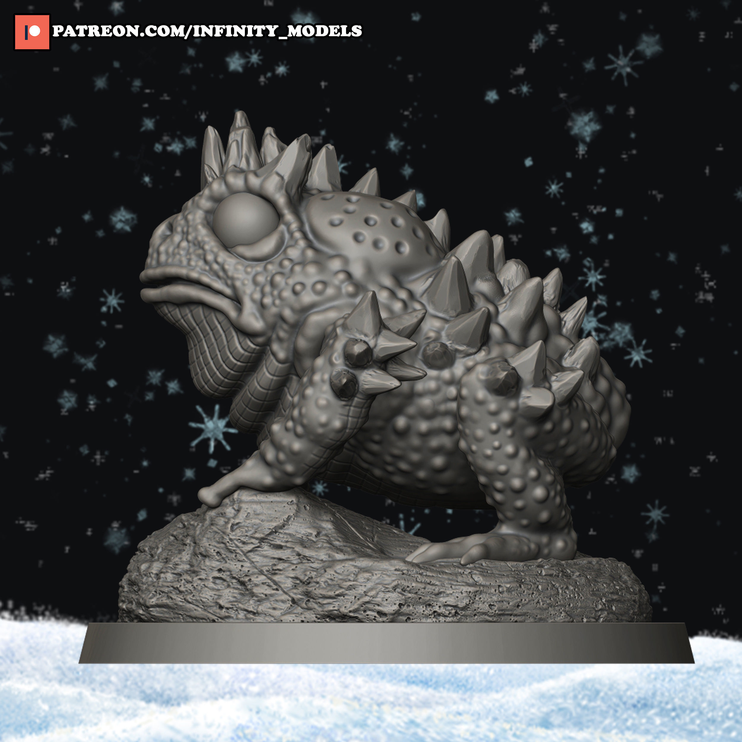 Ice Toad - Tabletop Miniature 3D model 3D printable | CGTrader