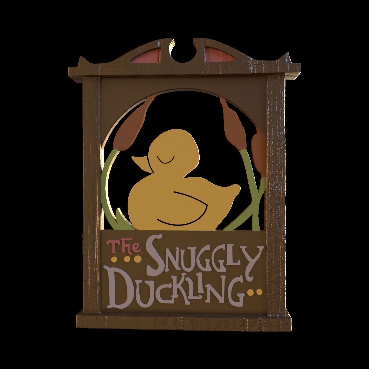 Snuggly duckling sign from tangled 3D model 3D printable | CGTrader