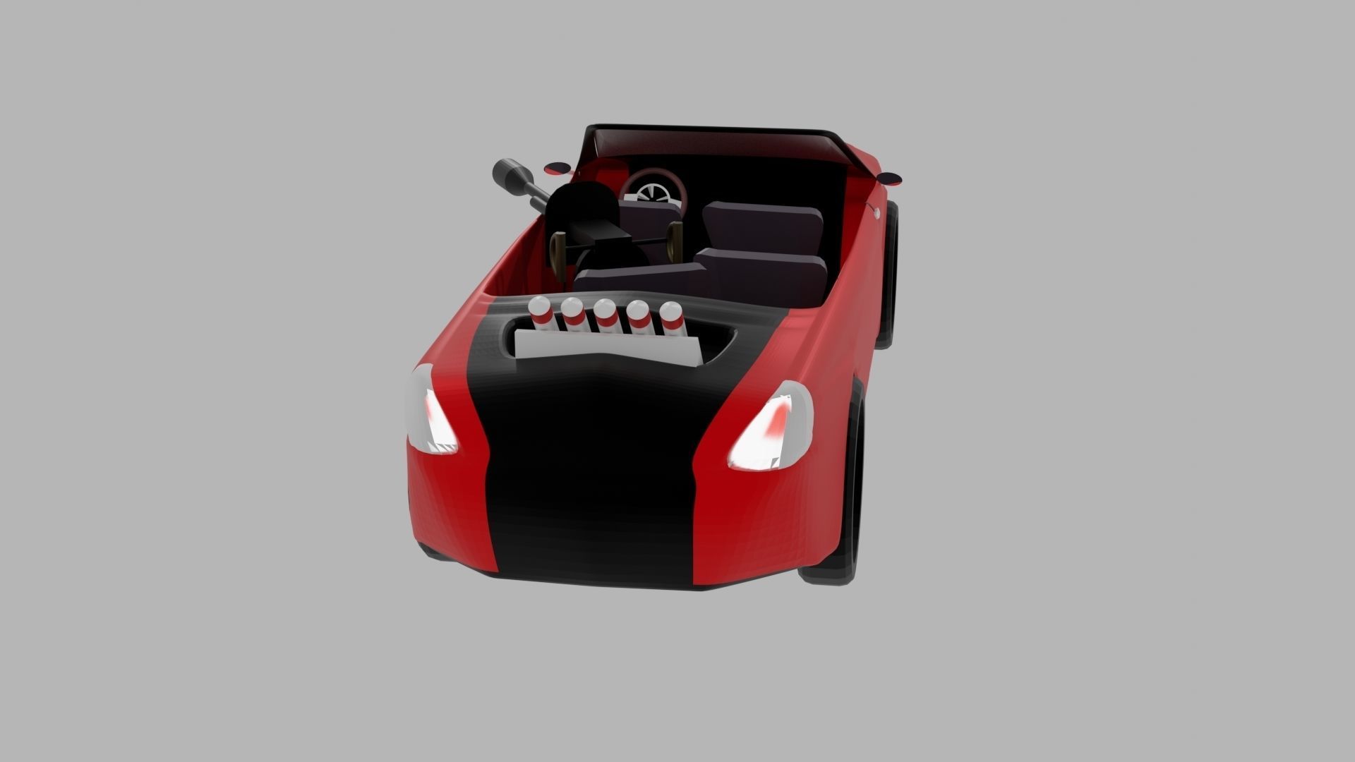 Cabriolet with a machine gun in the cabin 3D model | CGTrader