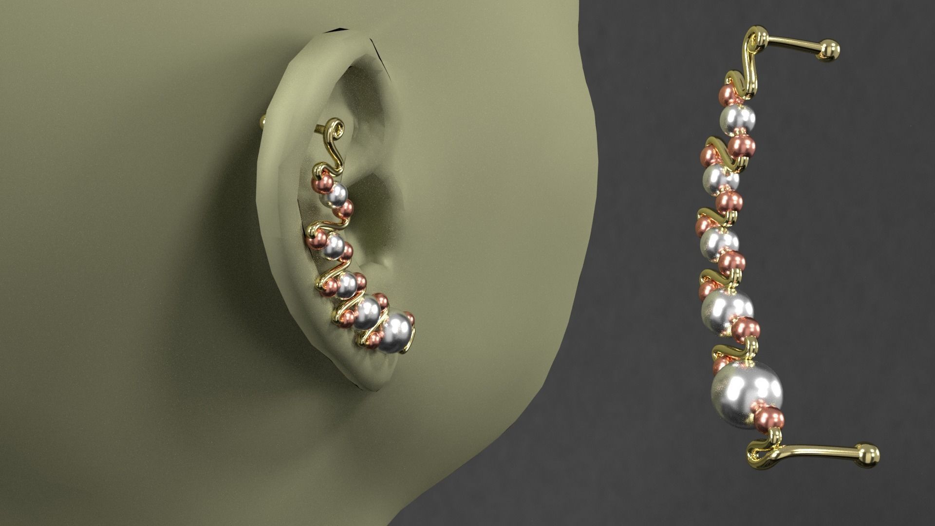 Ear cuffs 3D model | CGTrader