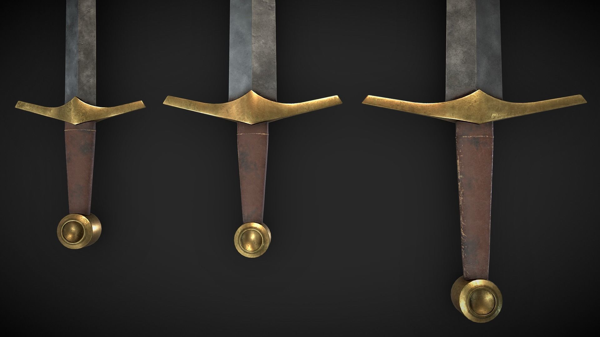 3D model Dagger Short sword and Longsword VR / AR / low-poly | CGTrader