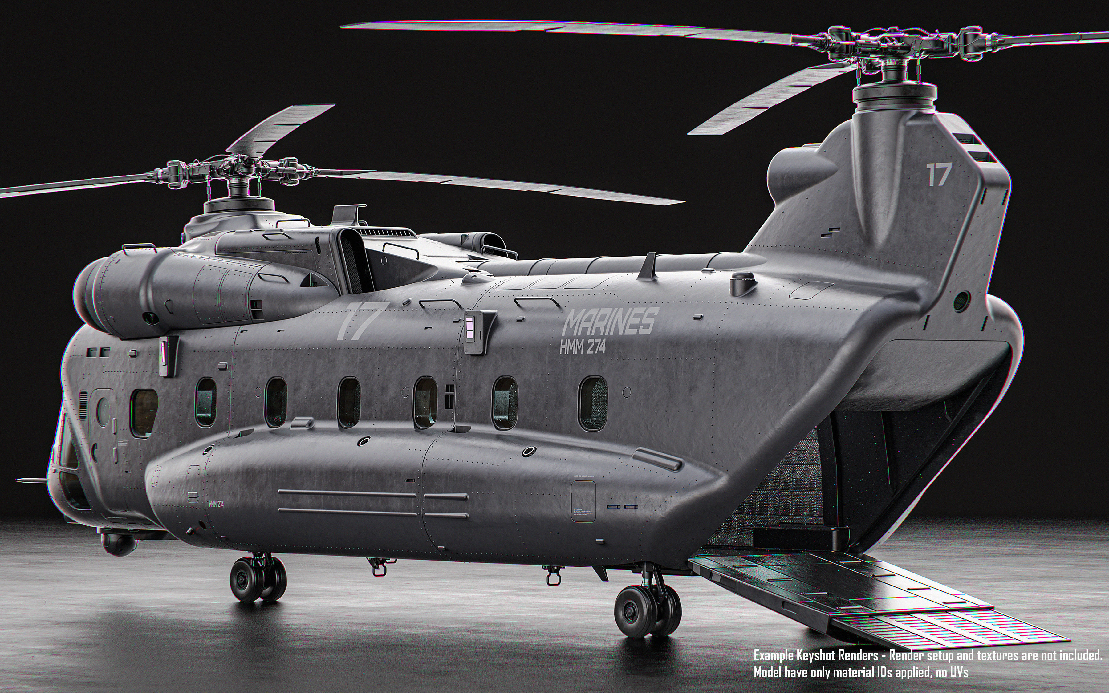 Sci Fi Cargo Helicopter 3D model | CGTrader