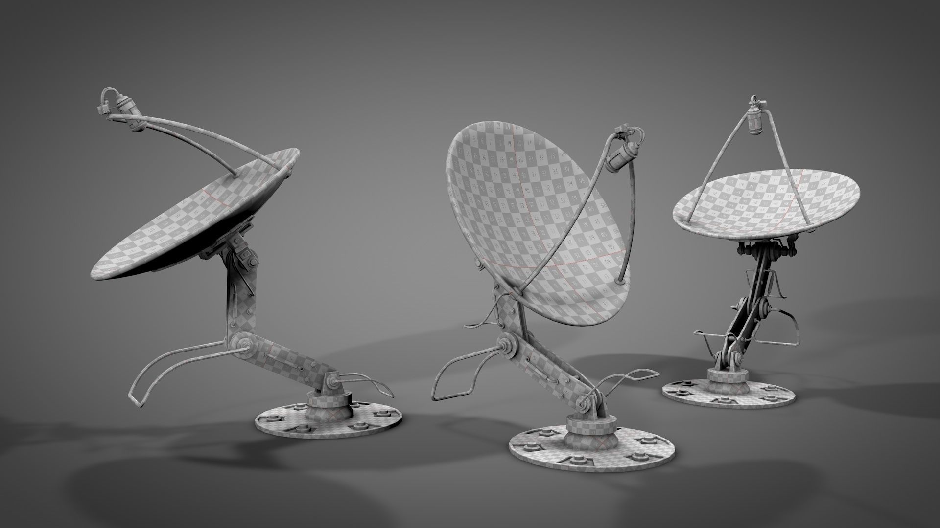 3D model Satellite Antenna with User Data Controls VR / AR / low-poly ...