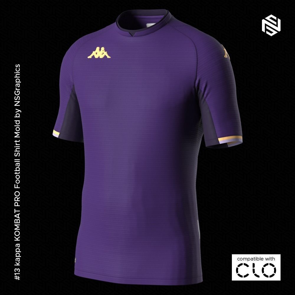 kappa KOMBAT PRO Football Shirt for CLO3D-Marvelous Designer 3D model ...