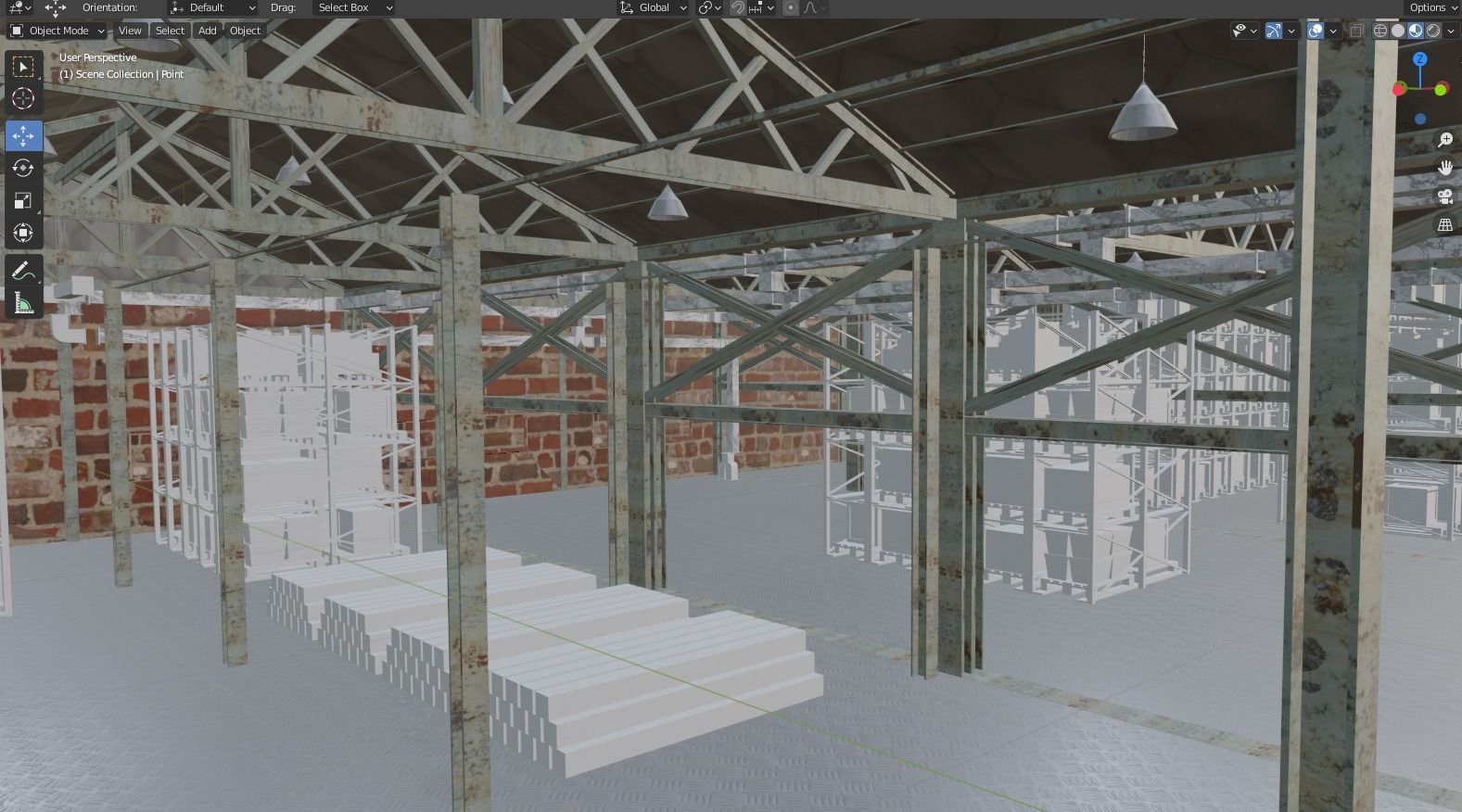 Warehouse interior and exterior 3d model 3D model 3D model | CGTrader