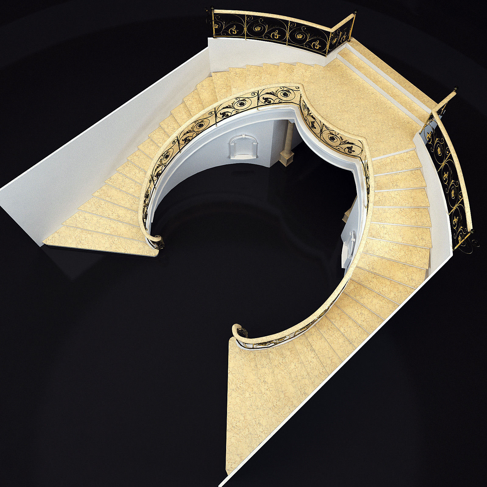 classical marble staircase 3D model | CGTrader
