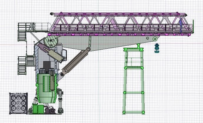 Movement compensated gangway crane 3D model 3D printable | CGTrader