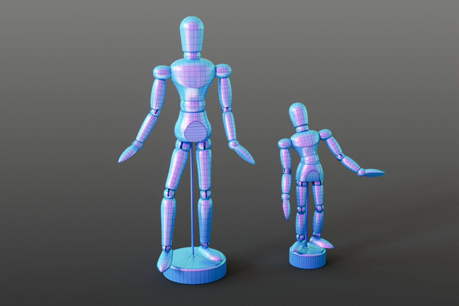 Wooden pose figures 3D model | CGTrader