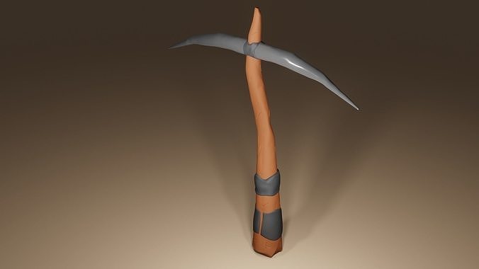 LowPoly Pickaxe wooden free VR / AR / low-poly 3D model | CGTrader