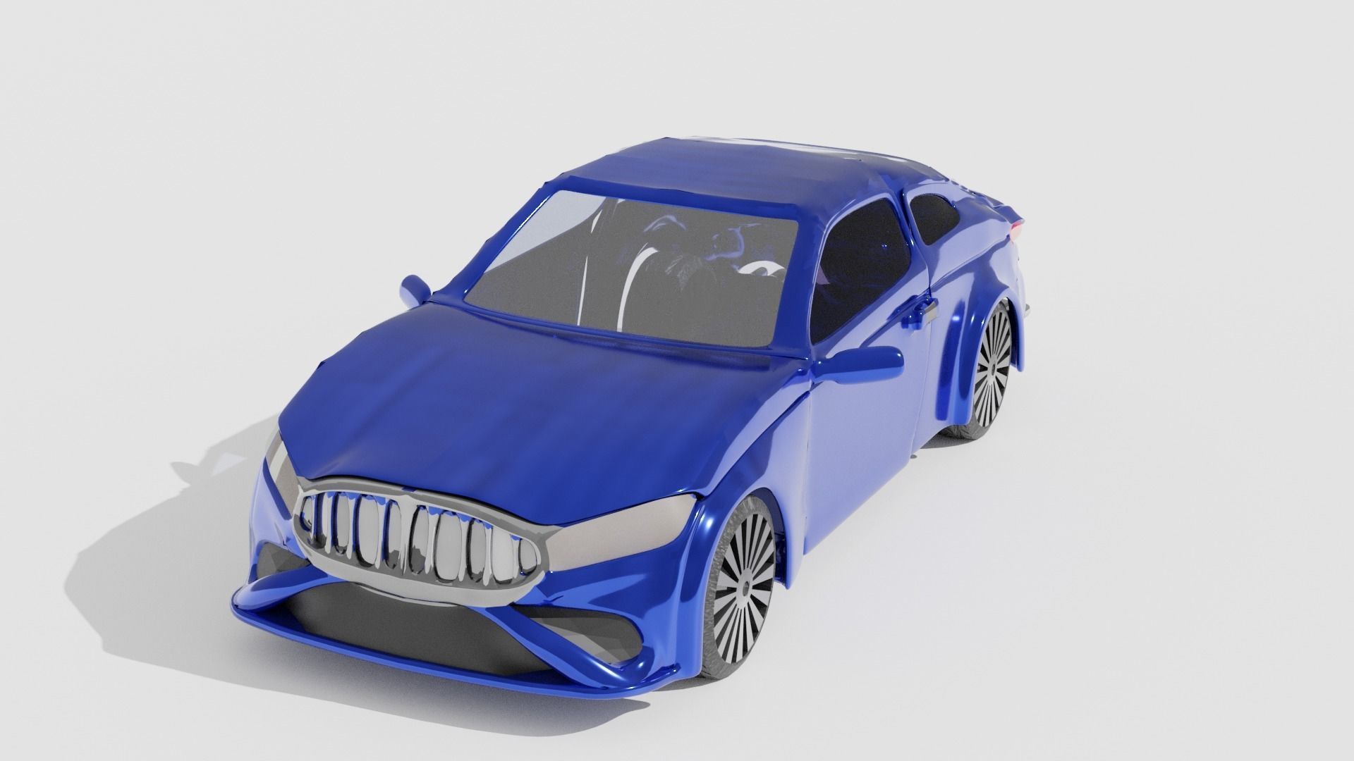 The Blue Car 3D model | CGTrader