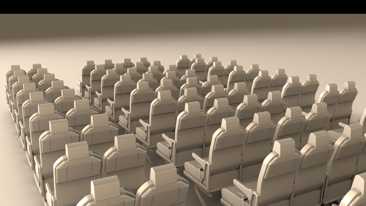 airplane seats 3D model | CGTrader