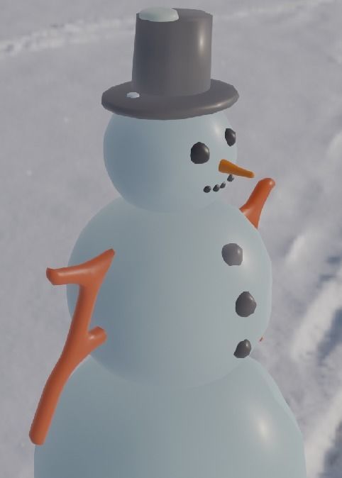 3D model snowman with stick arms low-poly game ready VR / AR / low-poly ...