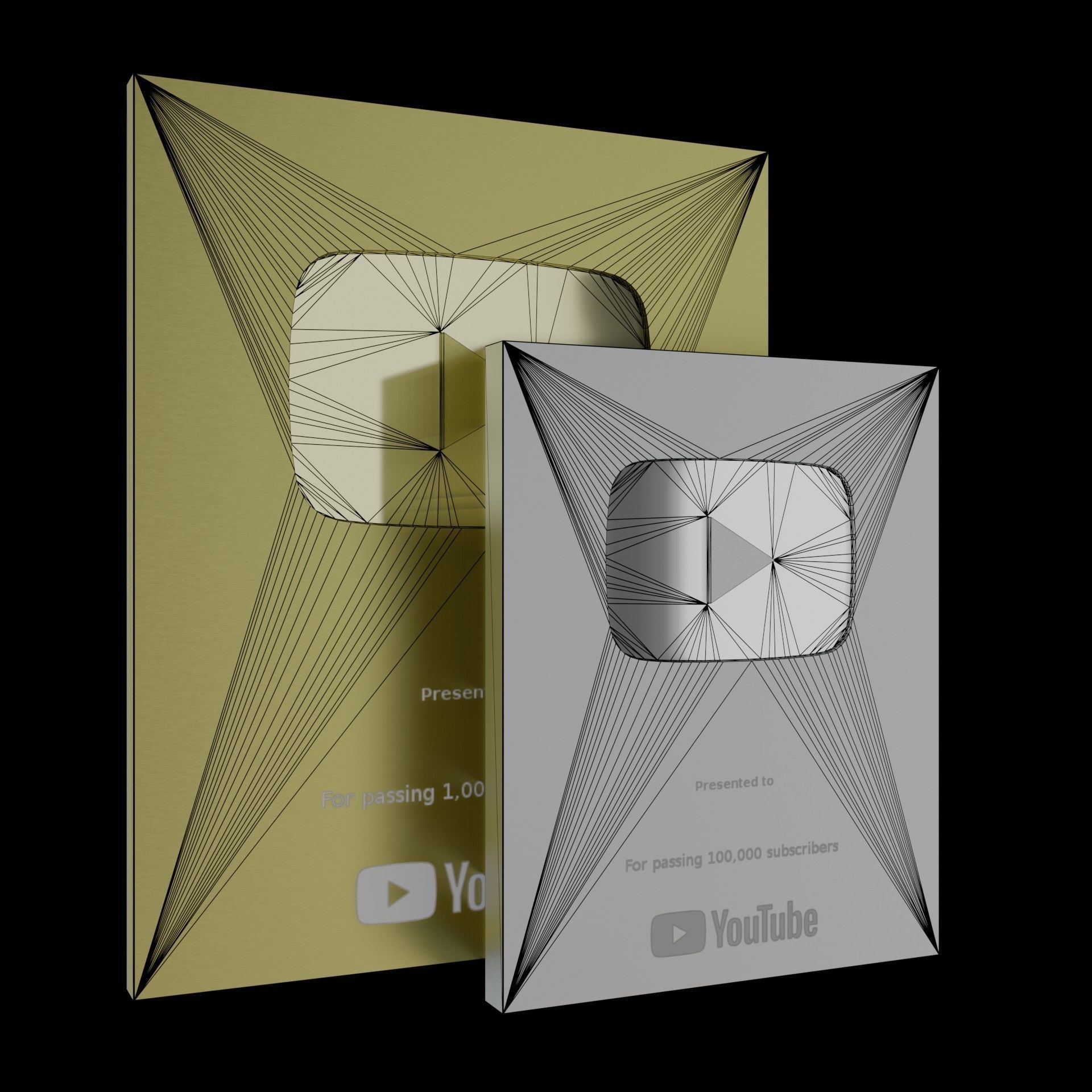 YouTube Play Buttons 3D model | CGTrader