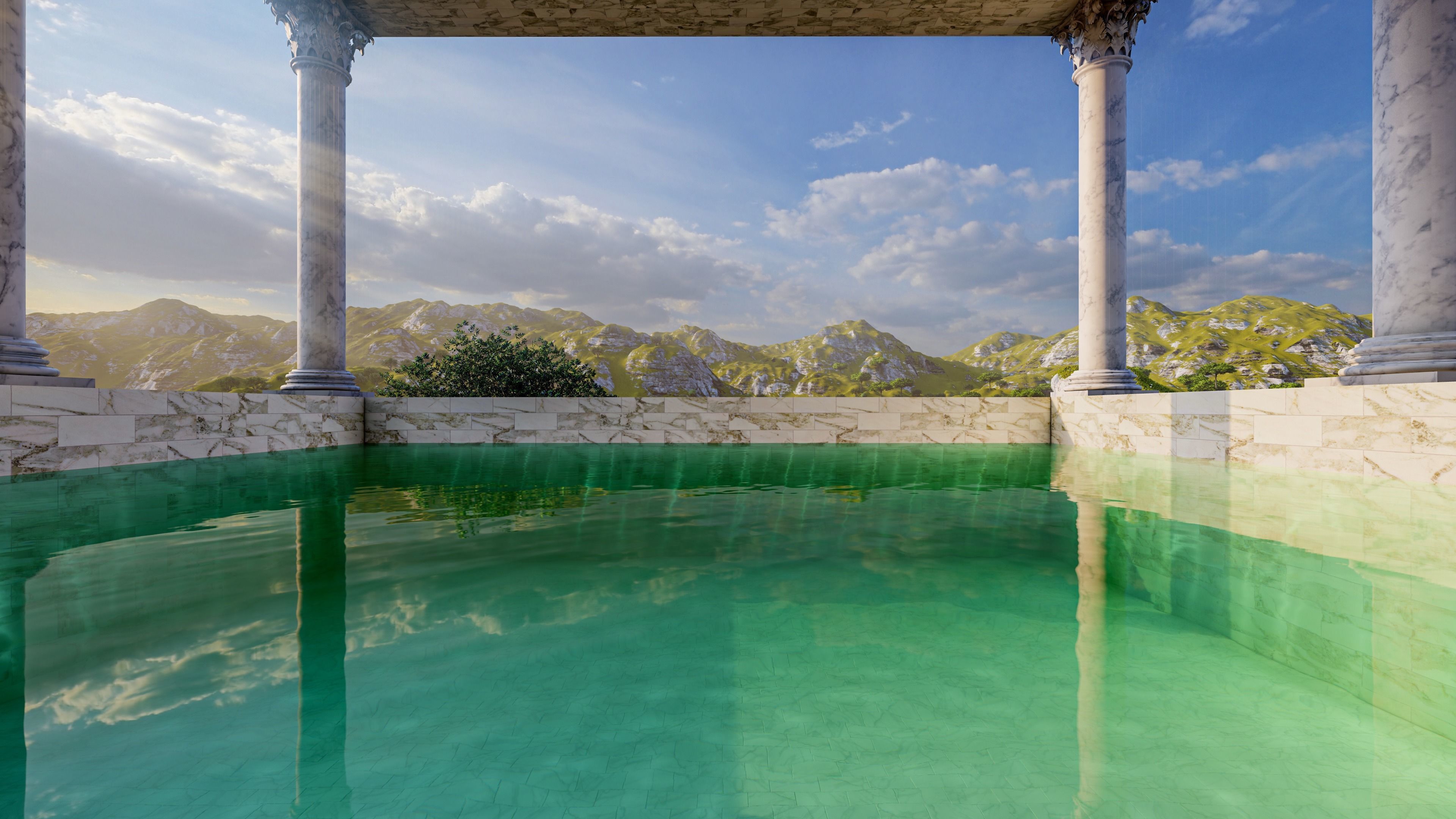 3D ANCIENT GREEK POOL free 3D model | CGTrader