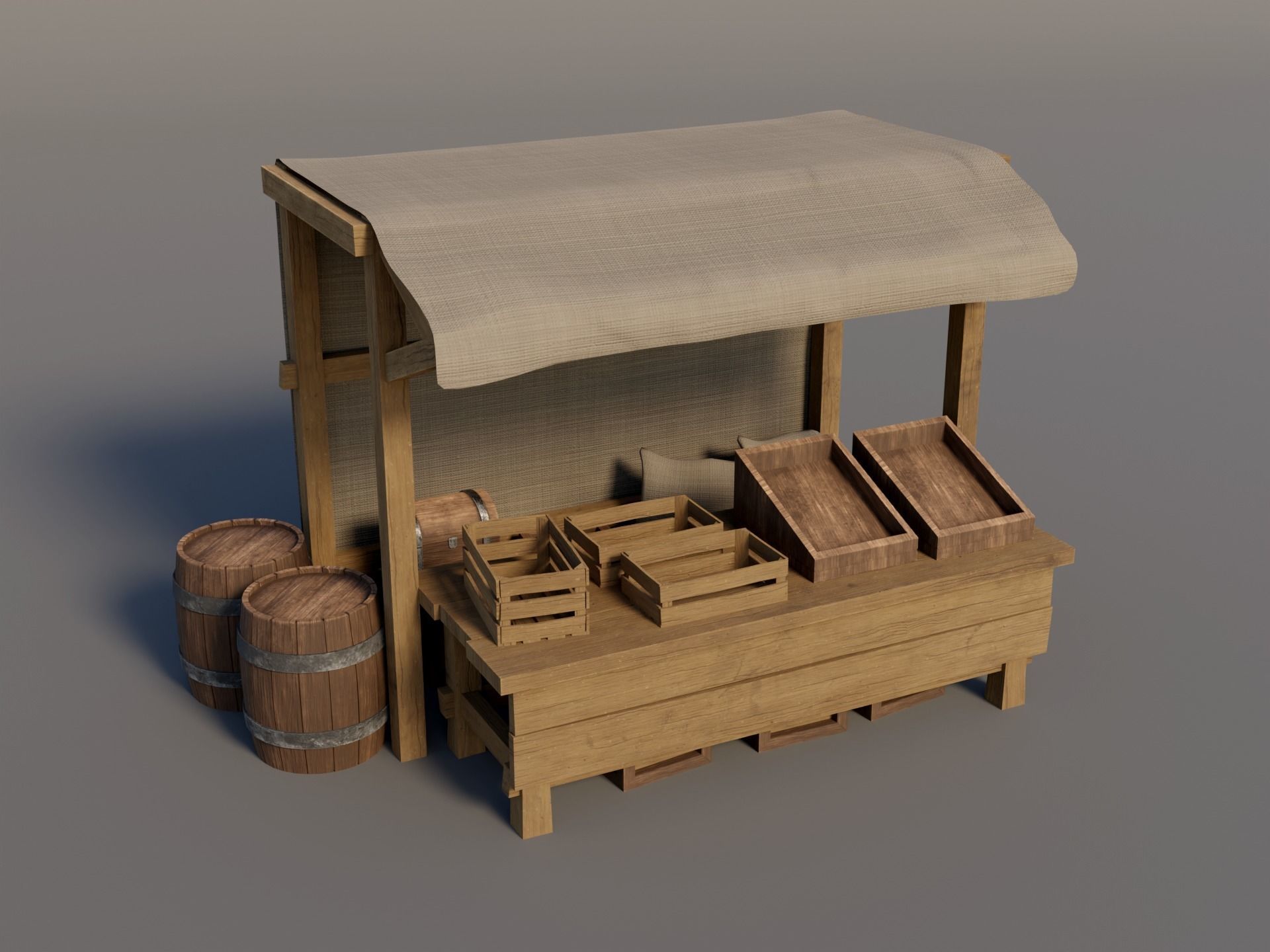 3D model Medieval Market Food VR / AR / low-poly | CGTrader
