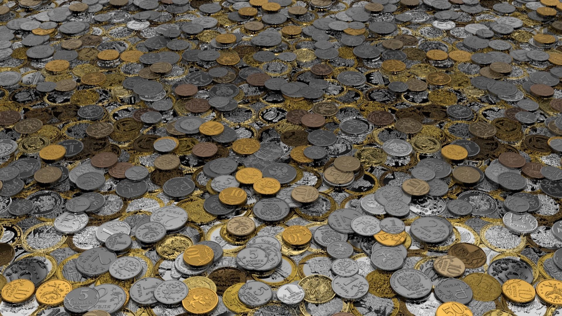 Modern Russian Coins Texture Material Texture | CGTrader