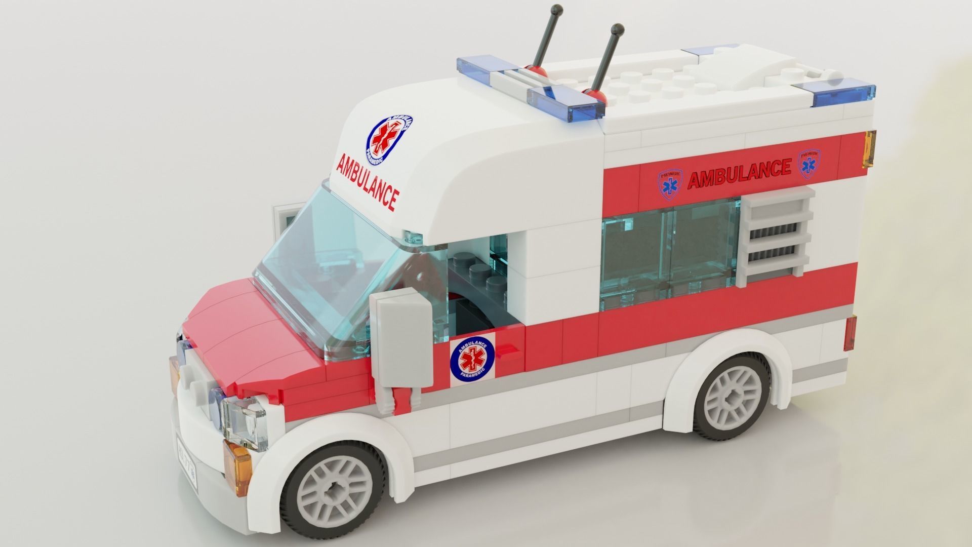 Lego Ambulance and paramedics squad 3D model rigged | CGTrader