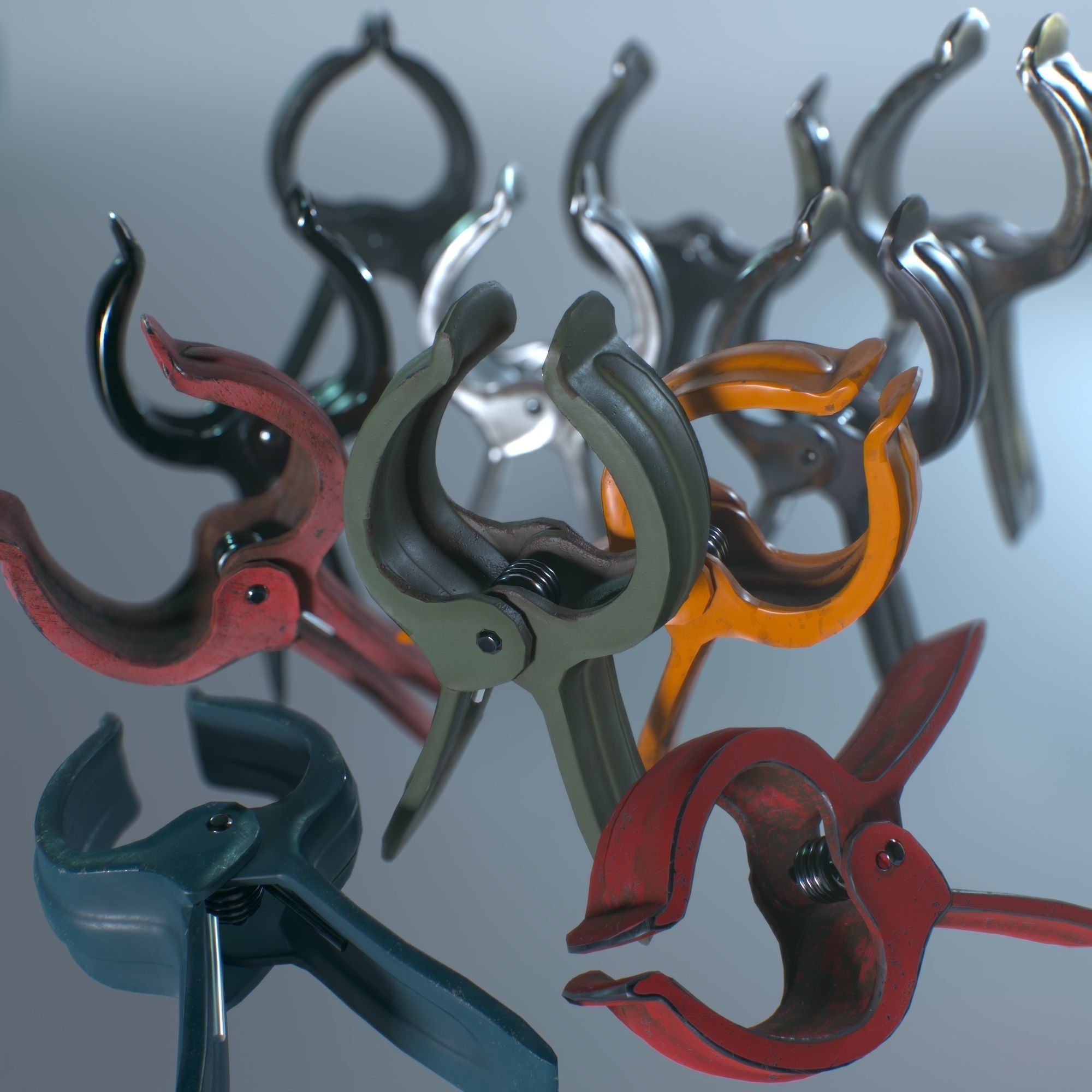 3D model heavy spring clamp VR / AR / low-poly | CGTrader