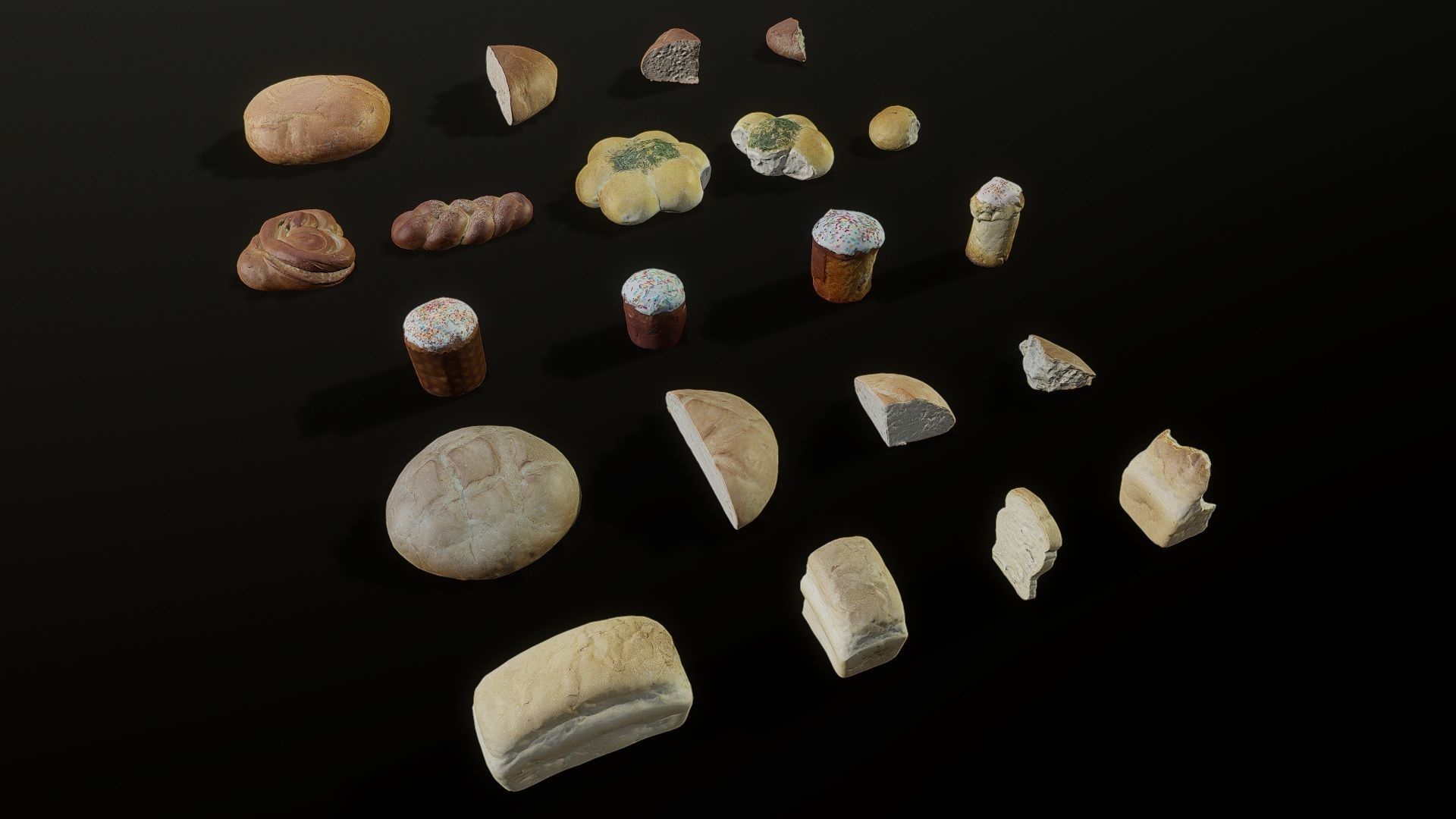 3D model Scan Bakery Pack - Props VR / AR / low-poly | CGTrader