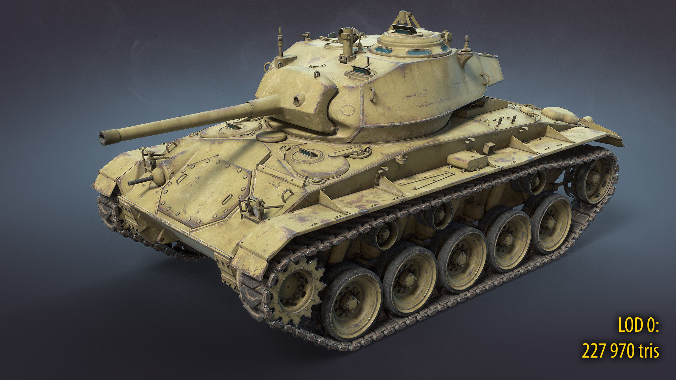 3D model M24 Chaffee VR / AR / low-poly | CGTrader