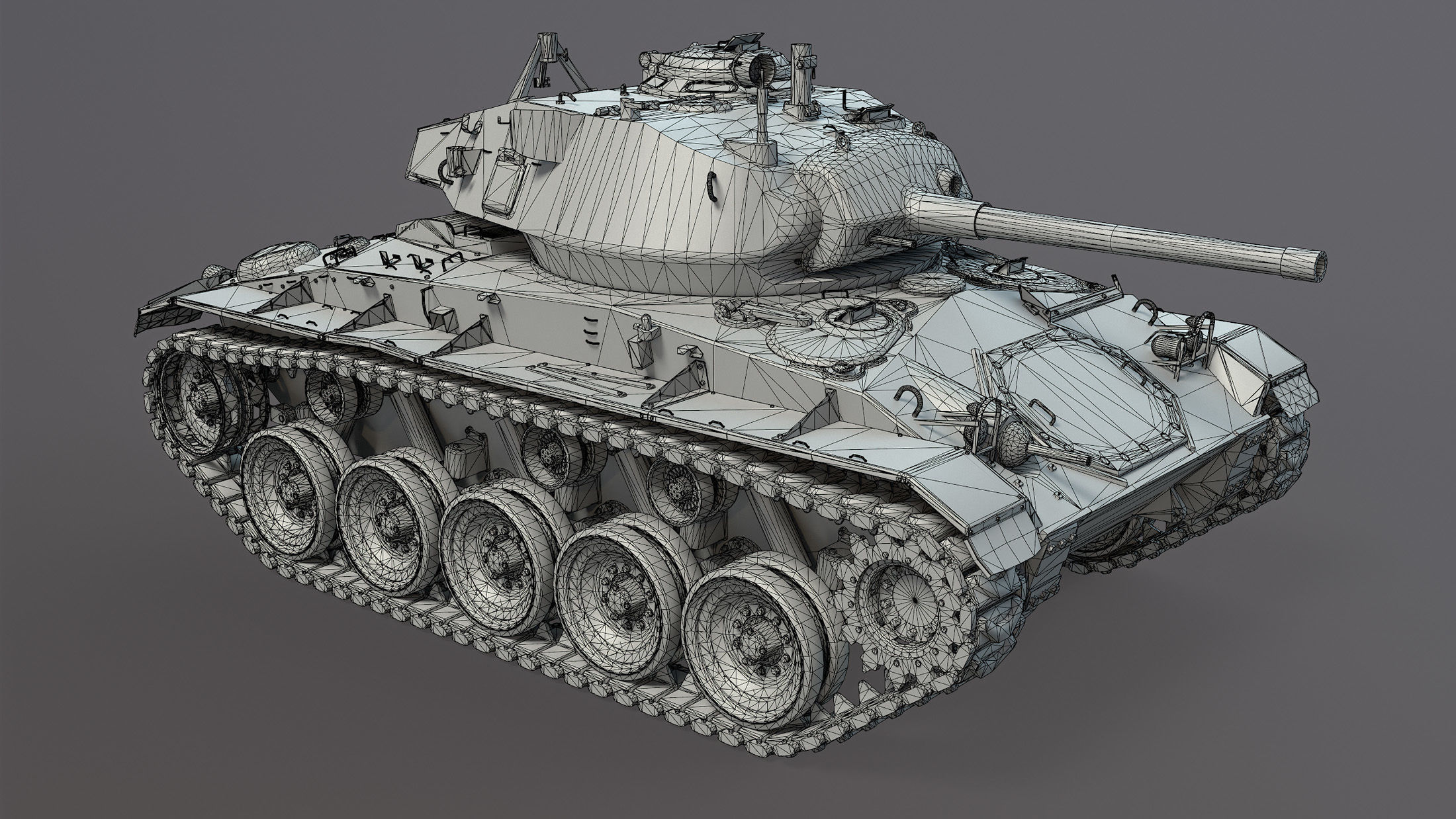 3D model M24 Chaffee VR / AR / low-poly | CGTrader