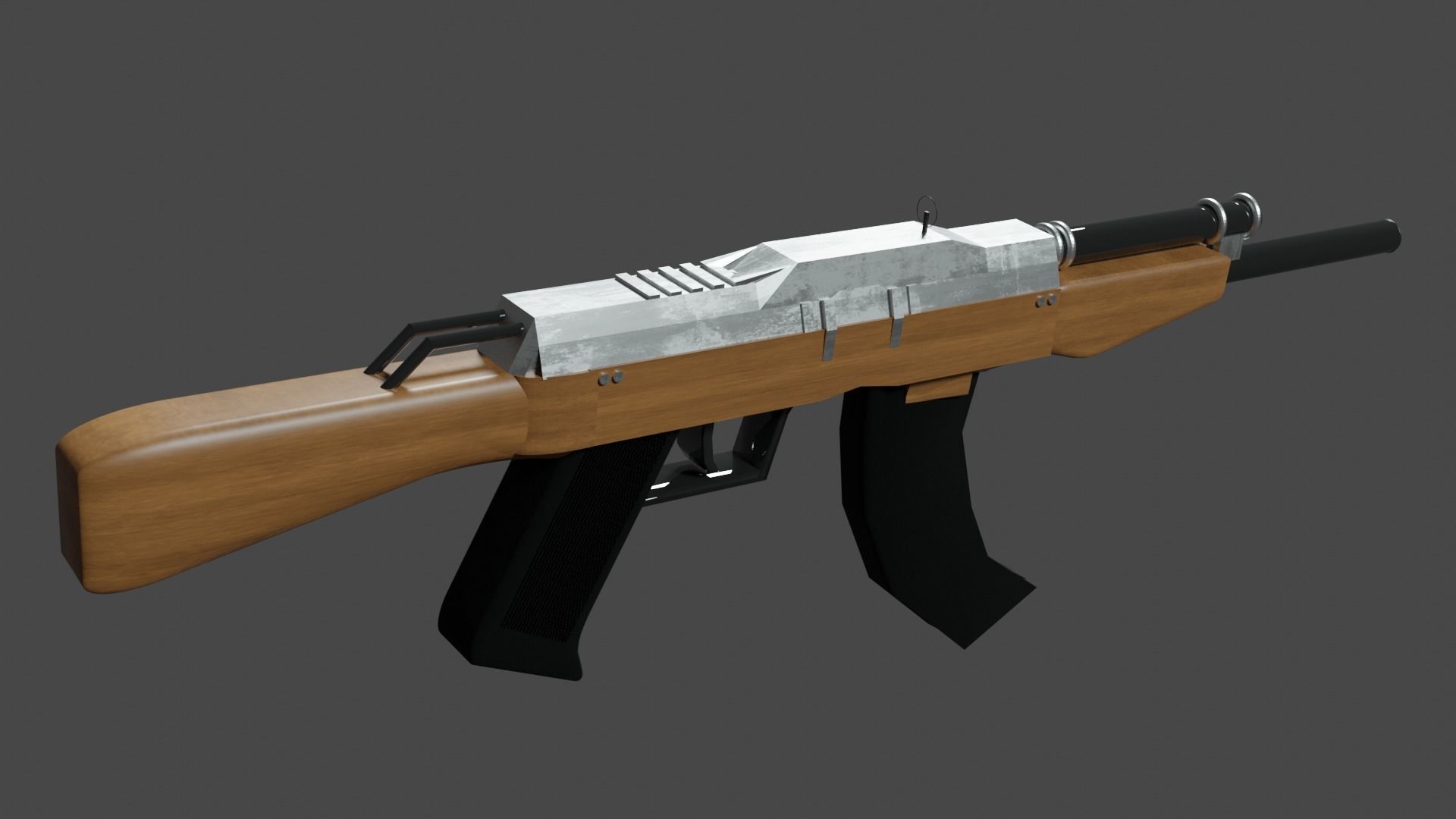 Old-School Assault Rifle 3D model | CGTrader