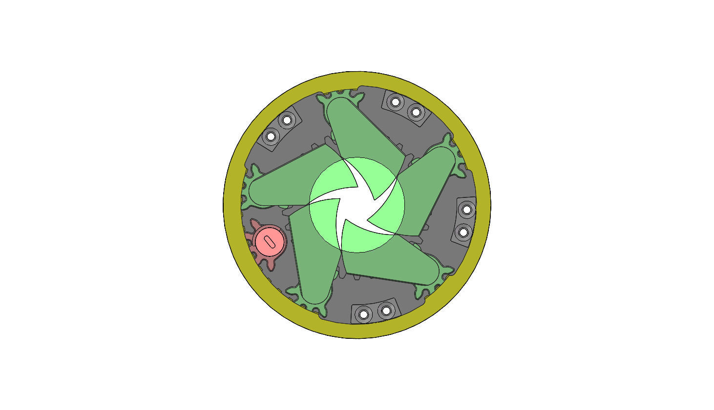 3DP5BLROD20A 3D printable Mechanical Iris shutter diy 3D model 3D ...