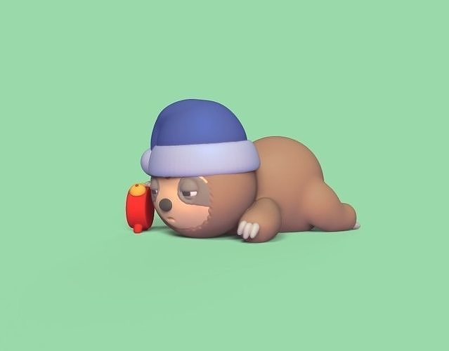 Sleepy Sloth 3D model 3D printable | CGTrader