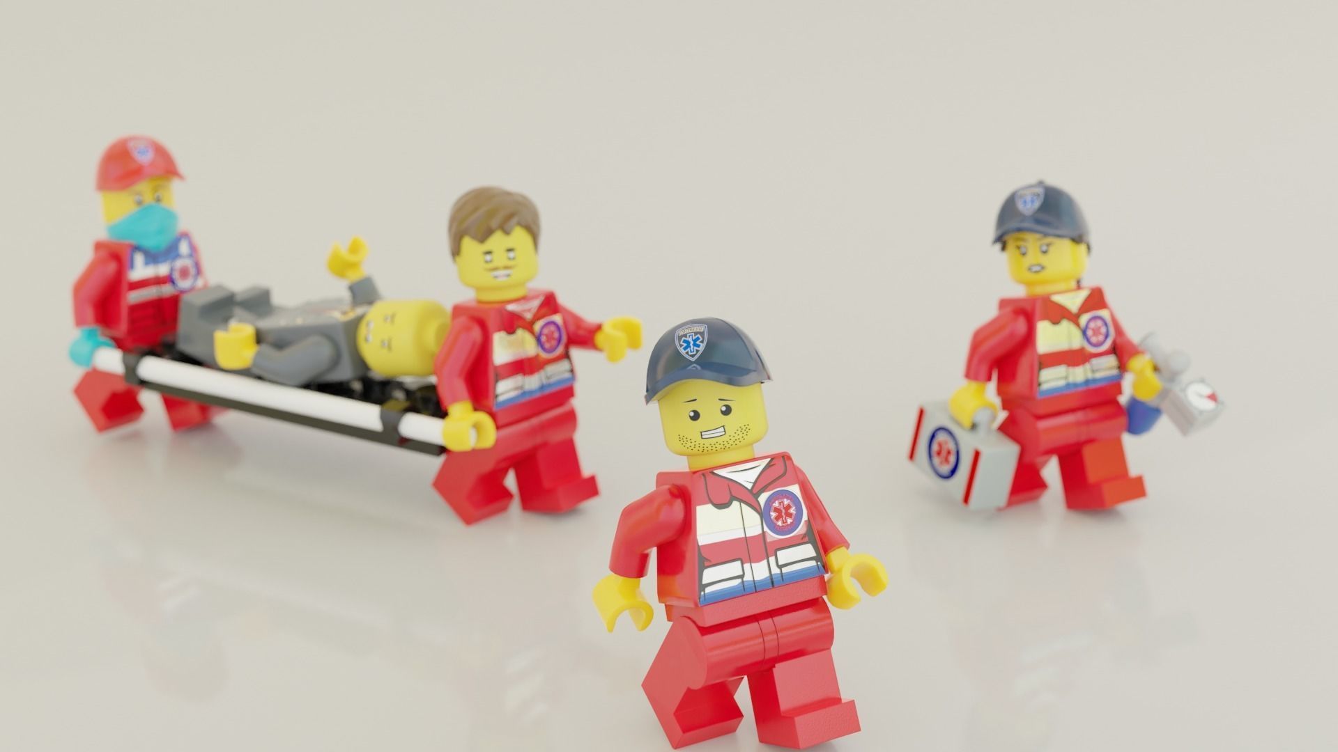 Lego paramedics squad 3D model rigged | CGTrader