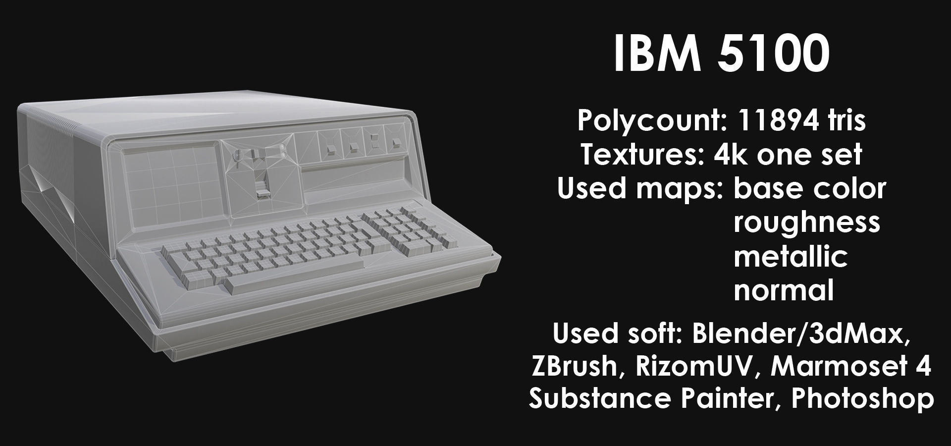 3D model Old desktop computer IBM 5100 VR / AR / low-poly | CGTrader