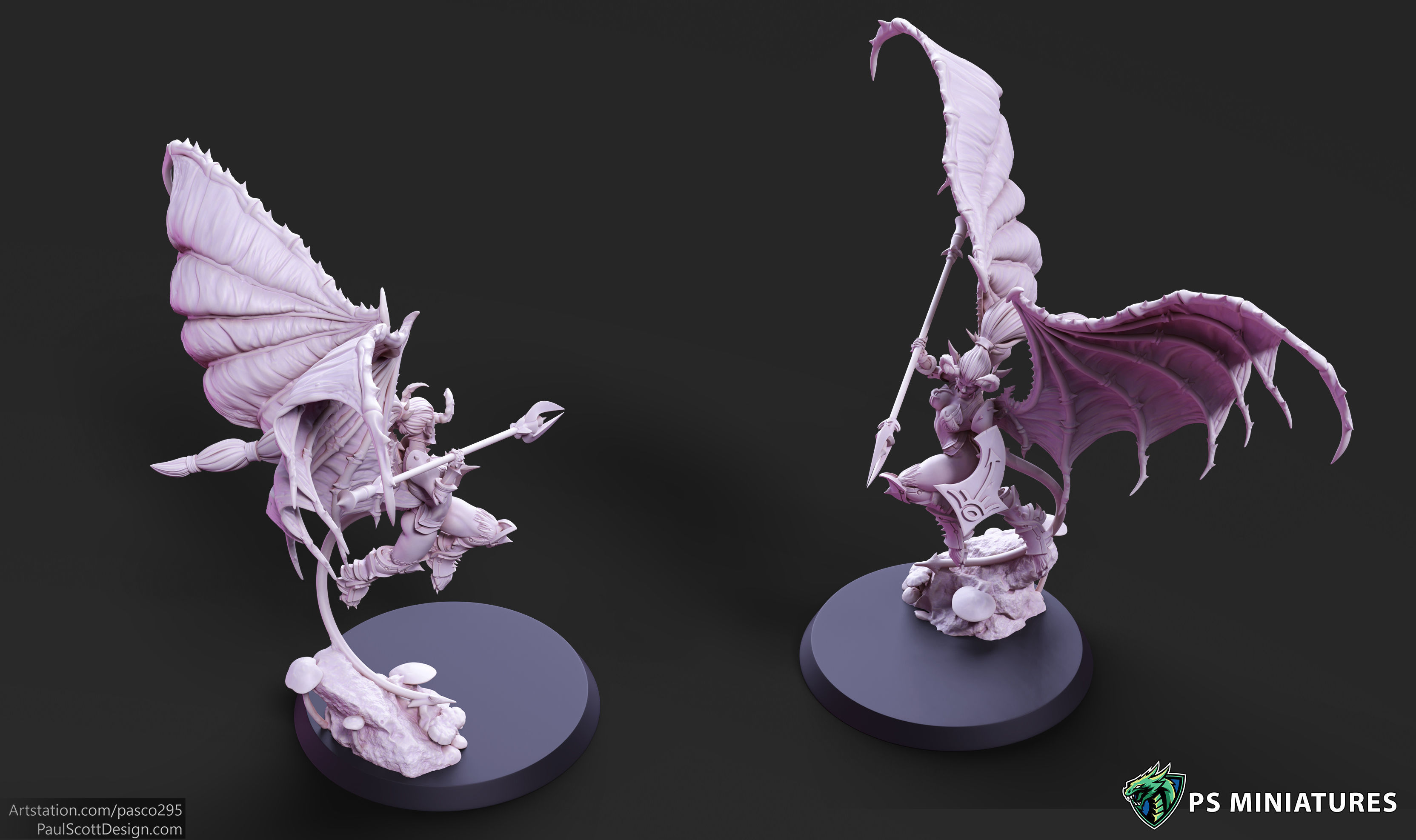 Drow Demonic Harpy Pose 1 - Includes Pinup Variant 3D model 3D ...