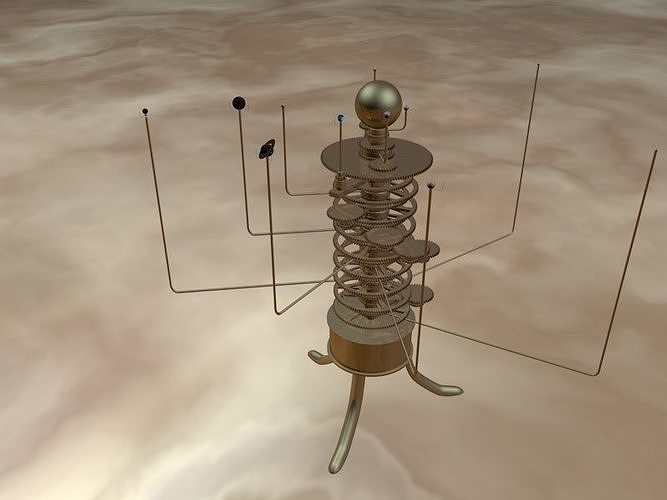 Orrery metal structure in sky 3D model 3D printable | CGTrader