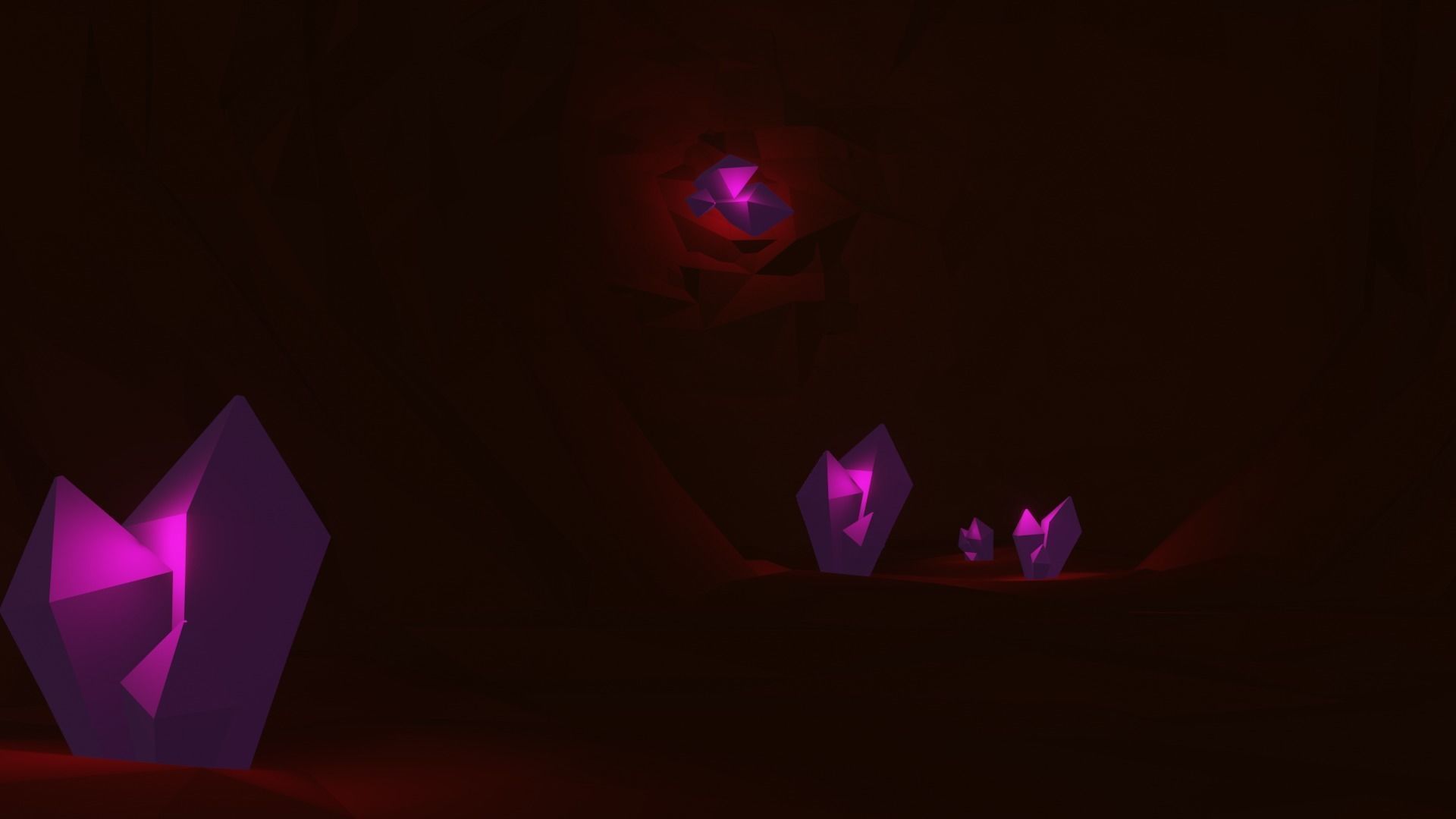 3D model Low Poly Cave with crystals VR / AR / low-poly | CGTrader