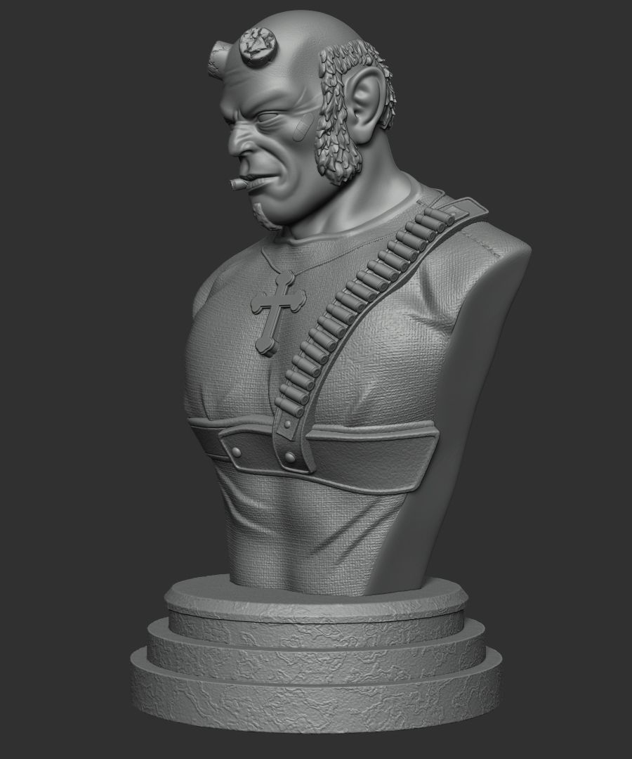 Hellboy Bust 3D model 3D printable | CGTrader