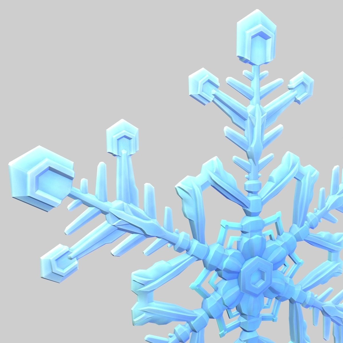 3D model Snowflake Low-Poly - Hex Crystals - VR / AR / low-poly | CGTrader