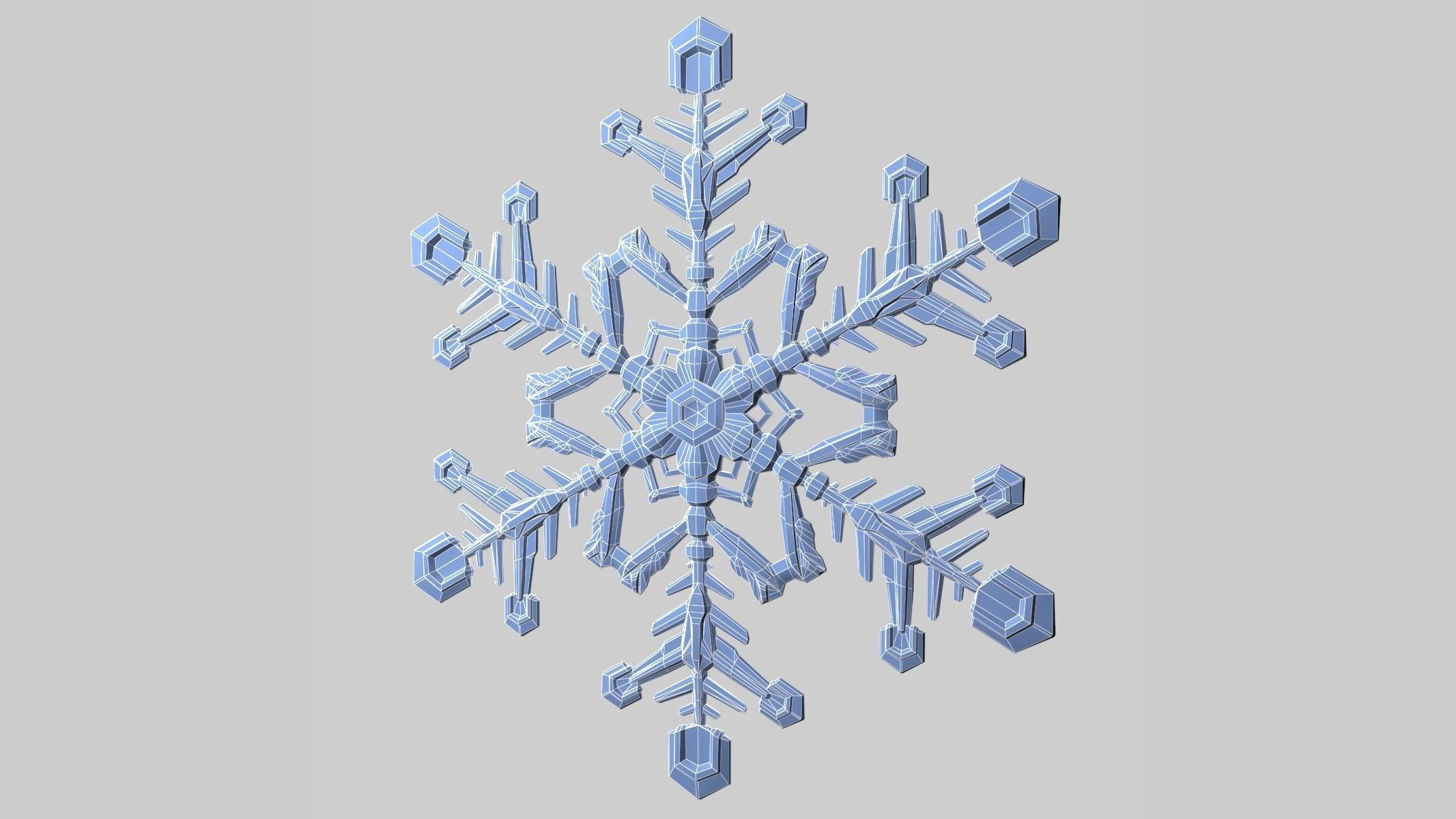 3D model Snowflake - hex plates - Low-Poly VR / AR / low-poly | CGTrader