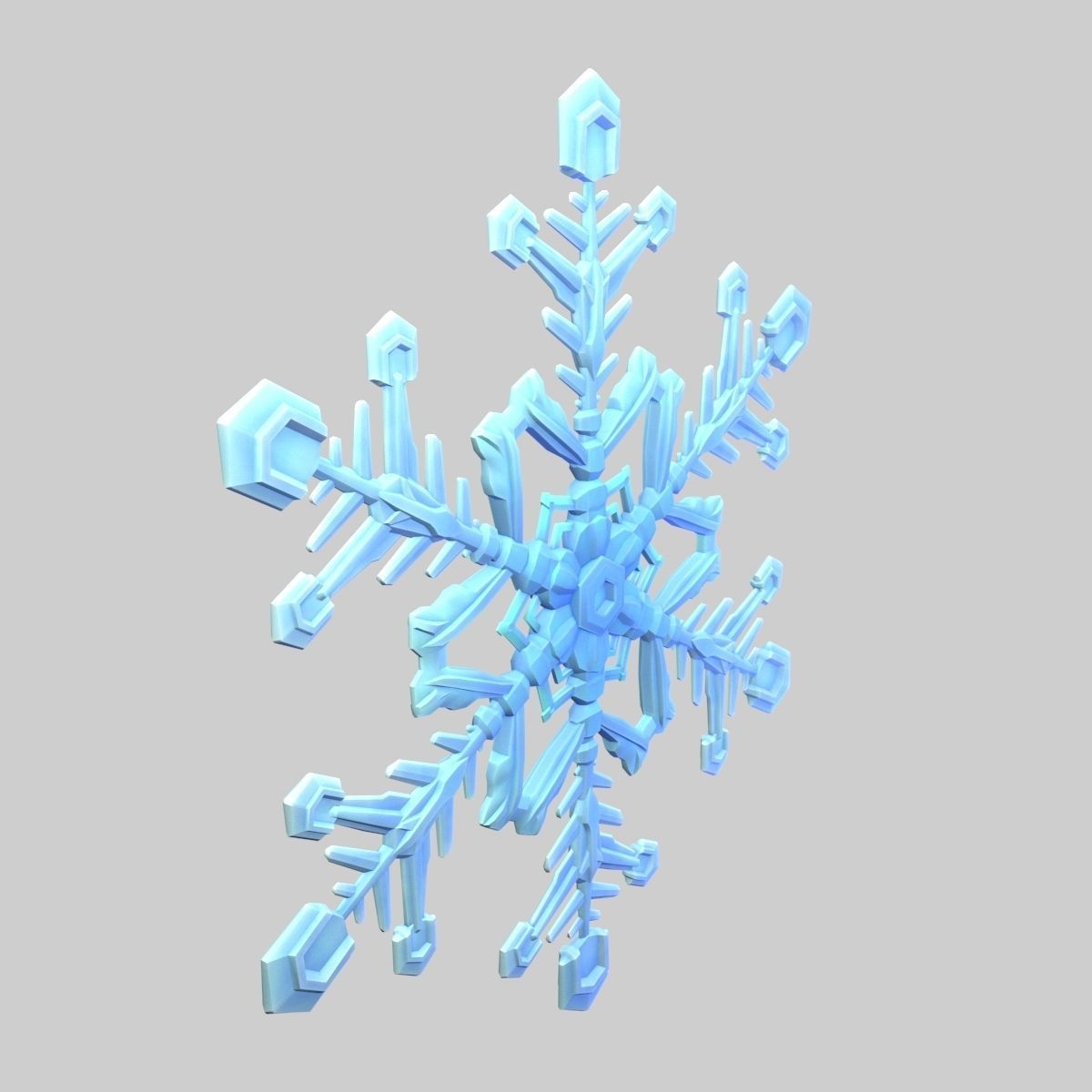3D model Snowflake - hex plates - Low-Poly VR / AR / low-poly | CGTrader