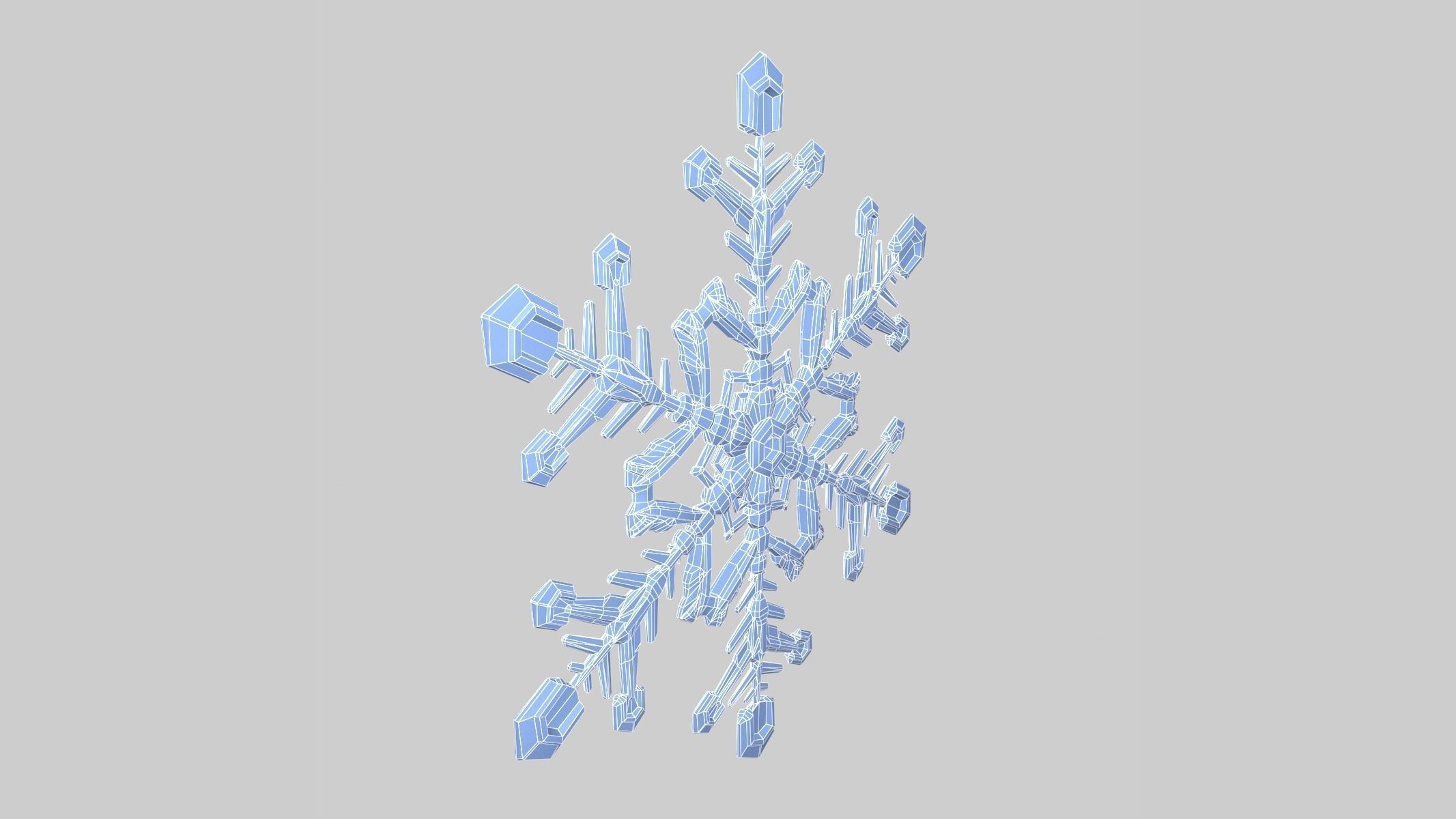 3D model Snowflake Low-Poly - Hex Crystals - VR / AR / low-poly | CGTrader