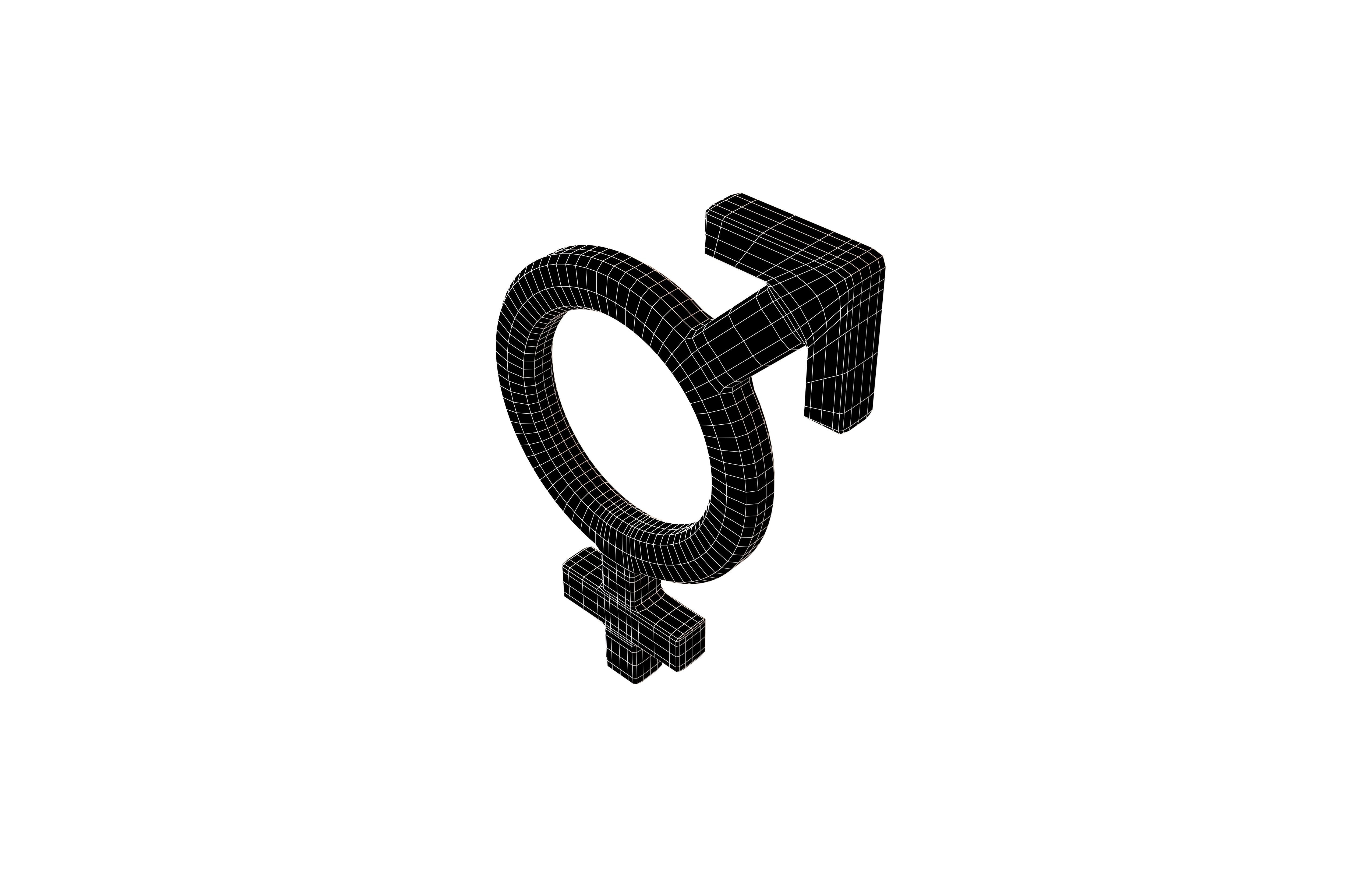 3D model Bigender Gender Symbol v2 001 VR / AR / low-poly | CGTrader
