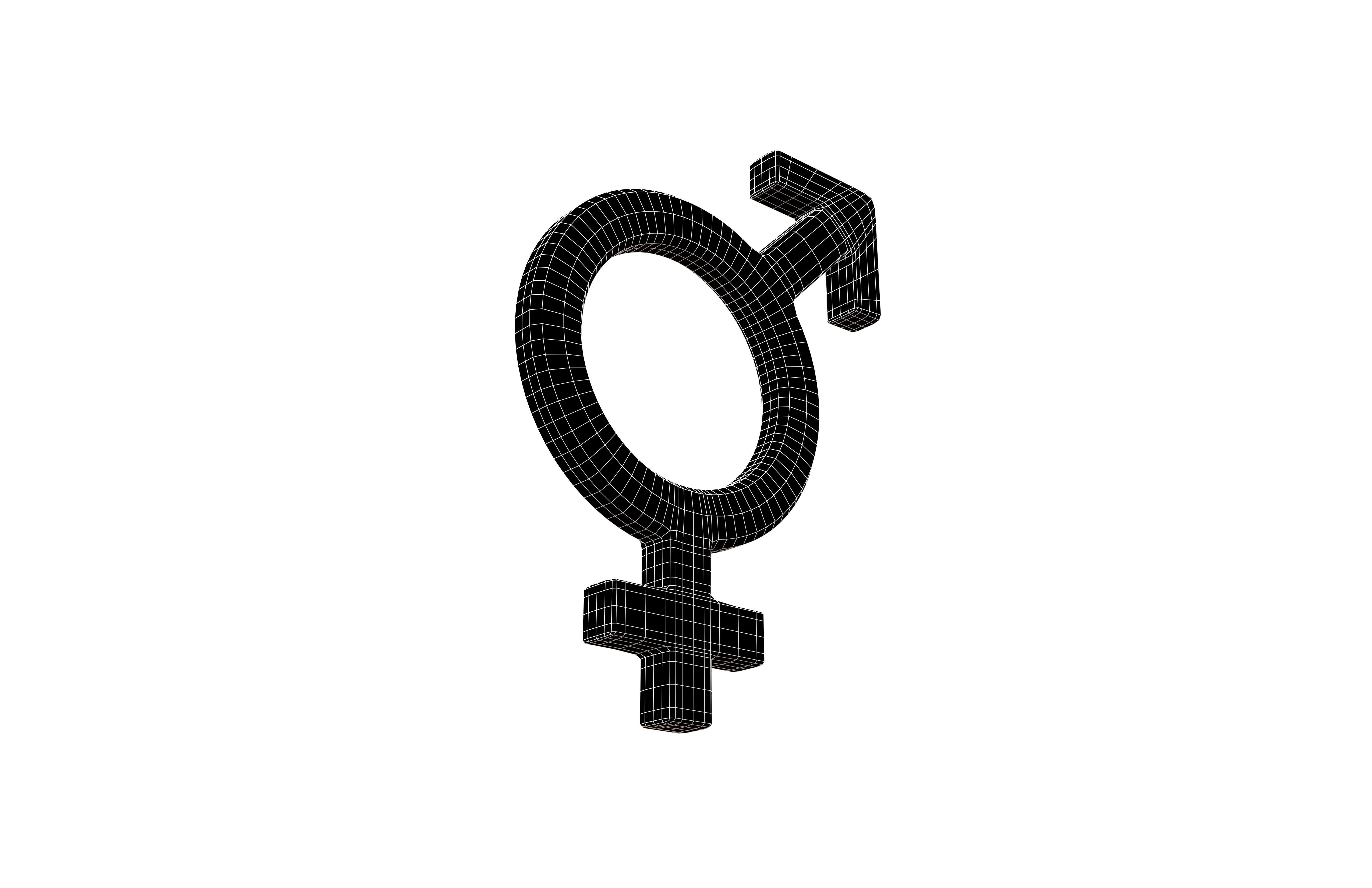 3D model Bigender Gender Symbol v2 001 VR / AR / low-poly | CGTrader