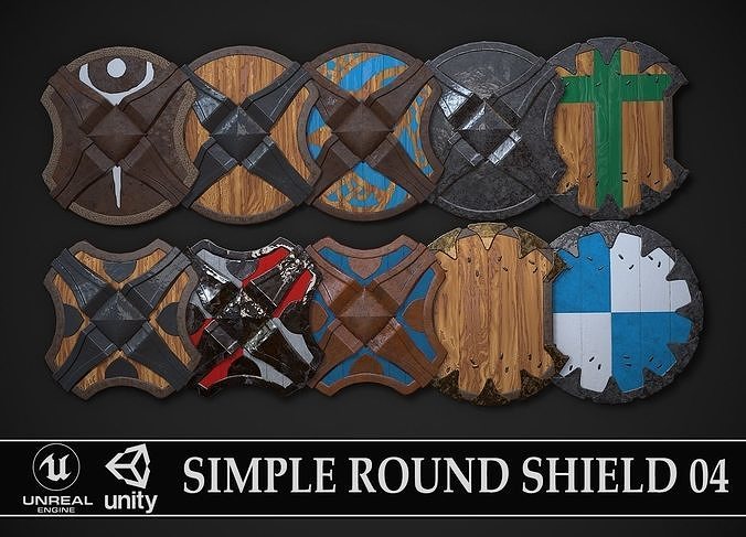 3D model Round Shield04 VR / AR / low-poly | CGTrader
