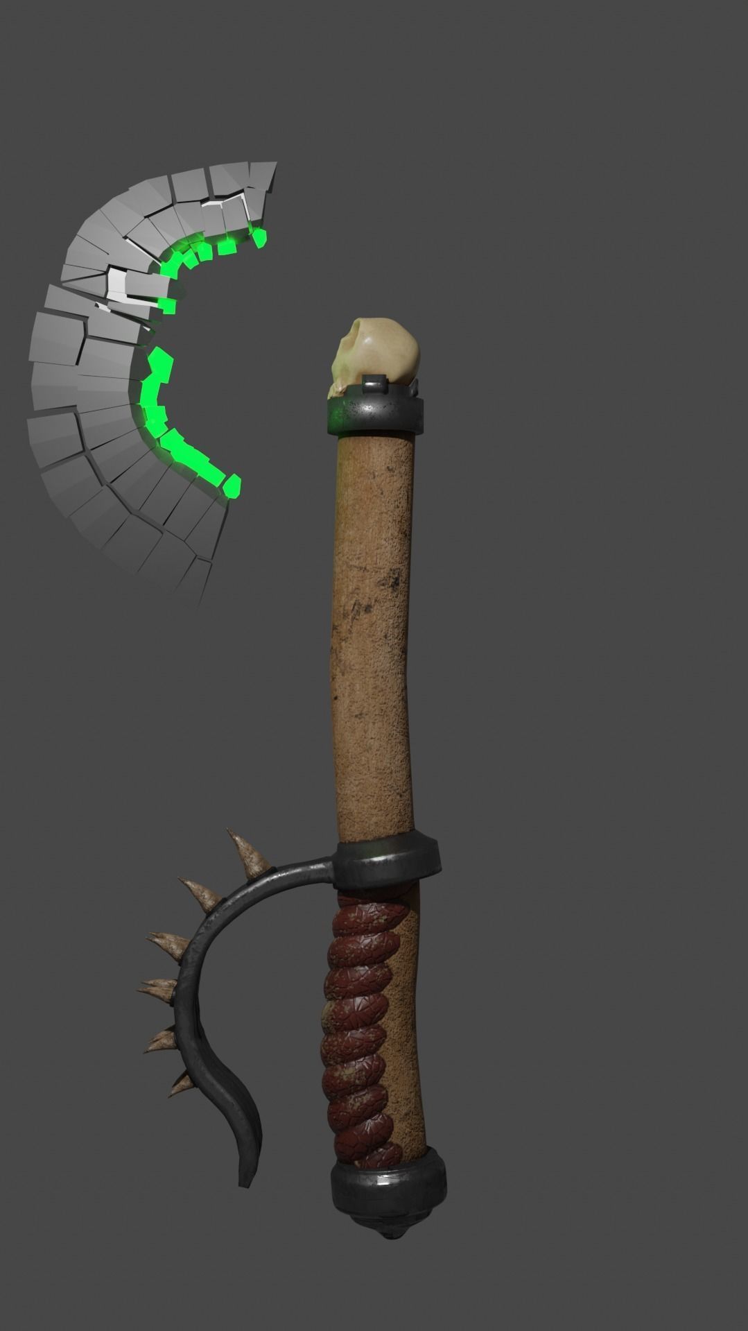 3D model Magic Ax with Skull VR / AR / low-poly | CGTrader