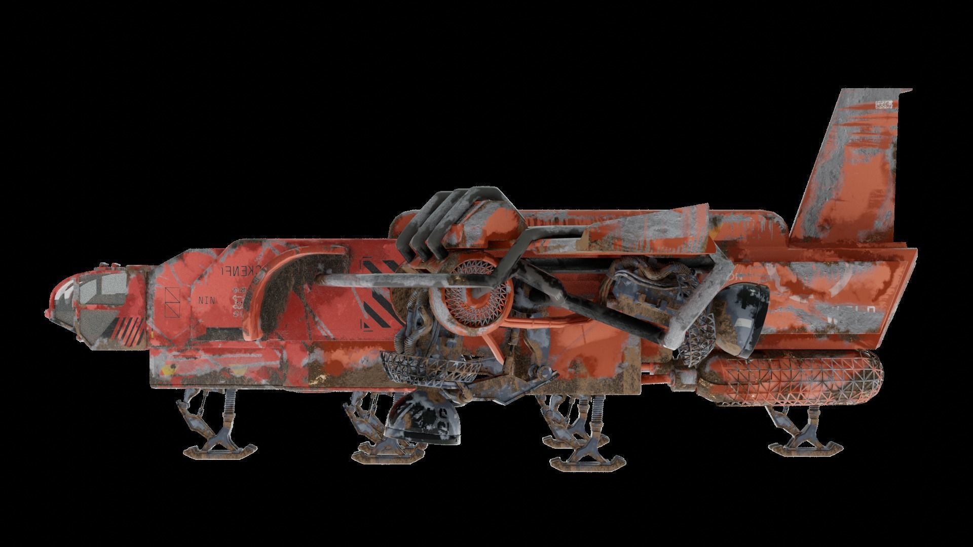 Old Rusty Sci-fi Aircraft 3D model | CGTrader