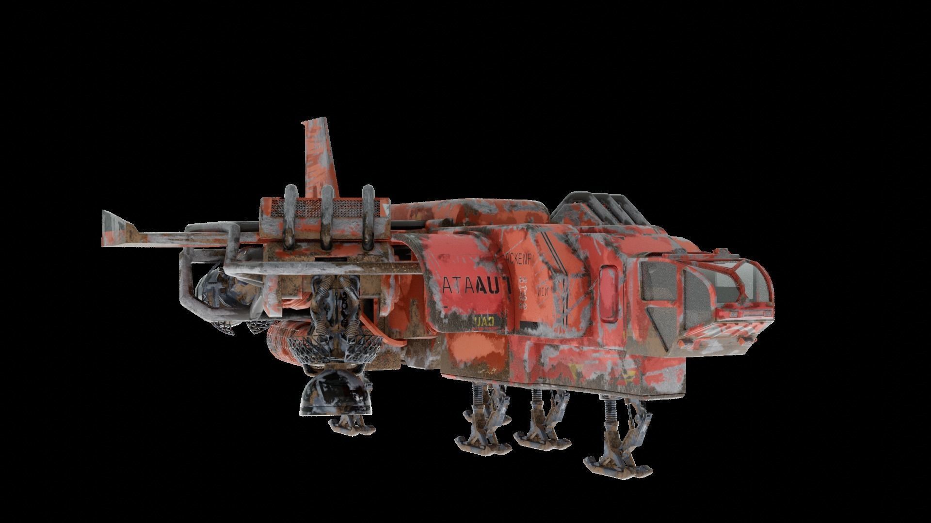 Old Rusty Sci-fi Aircraft 3D model | CGTrader