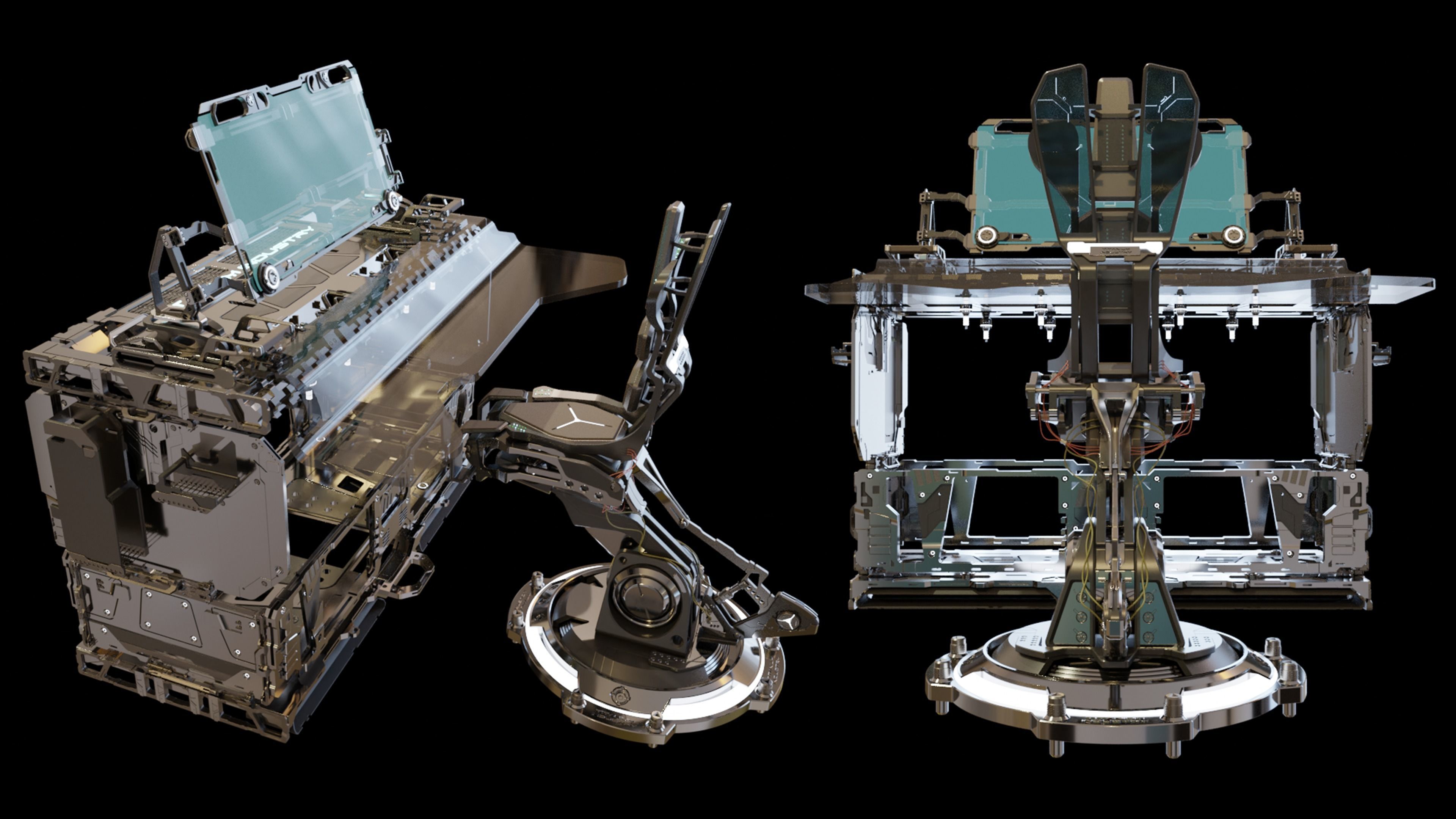 Sci-Fi Computer Station 3D model | CGTrader