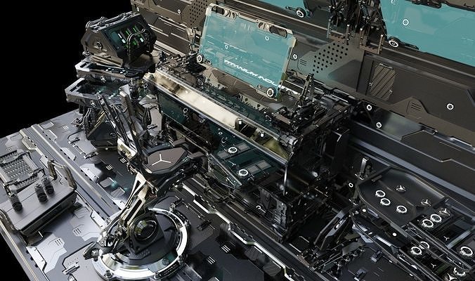 Sci-Fi Computer Station 3D model | CGTrader